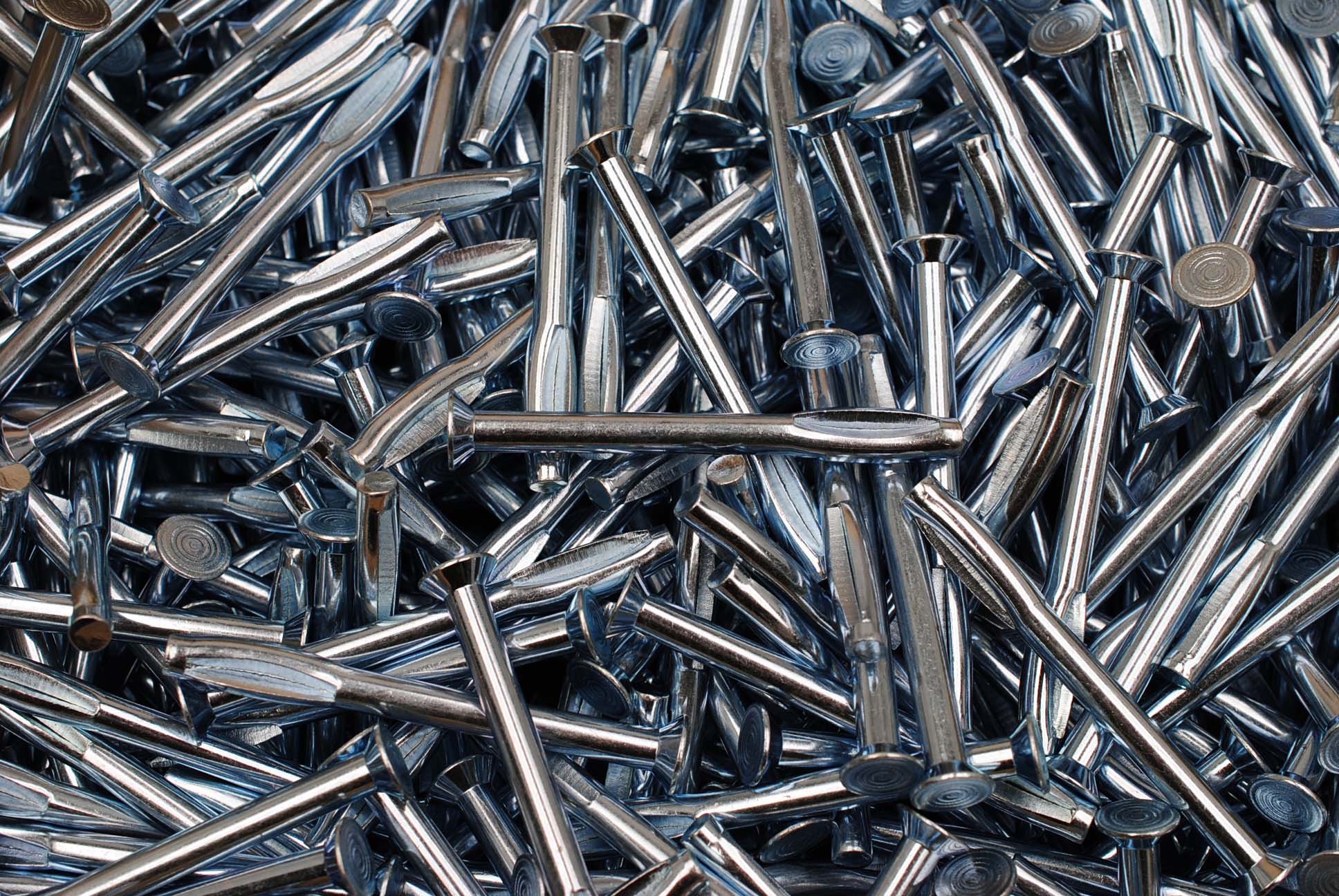 (100) Flat Head 1/4 x 3 Split Drive Anchors Concrete Nail-In Hammer-In ...